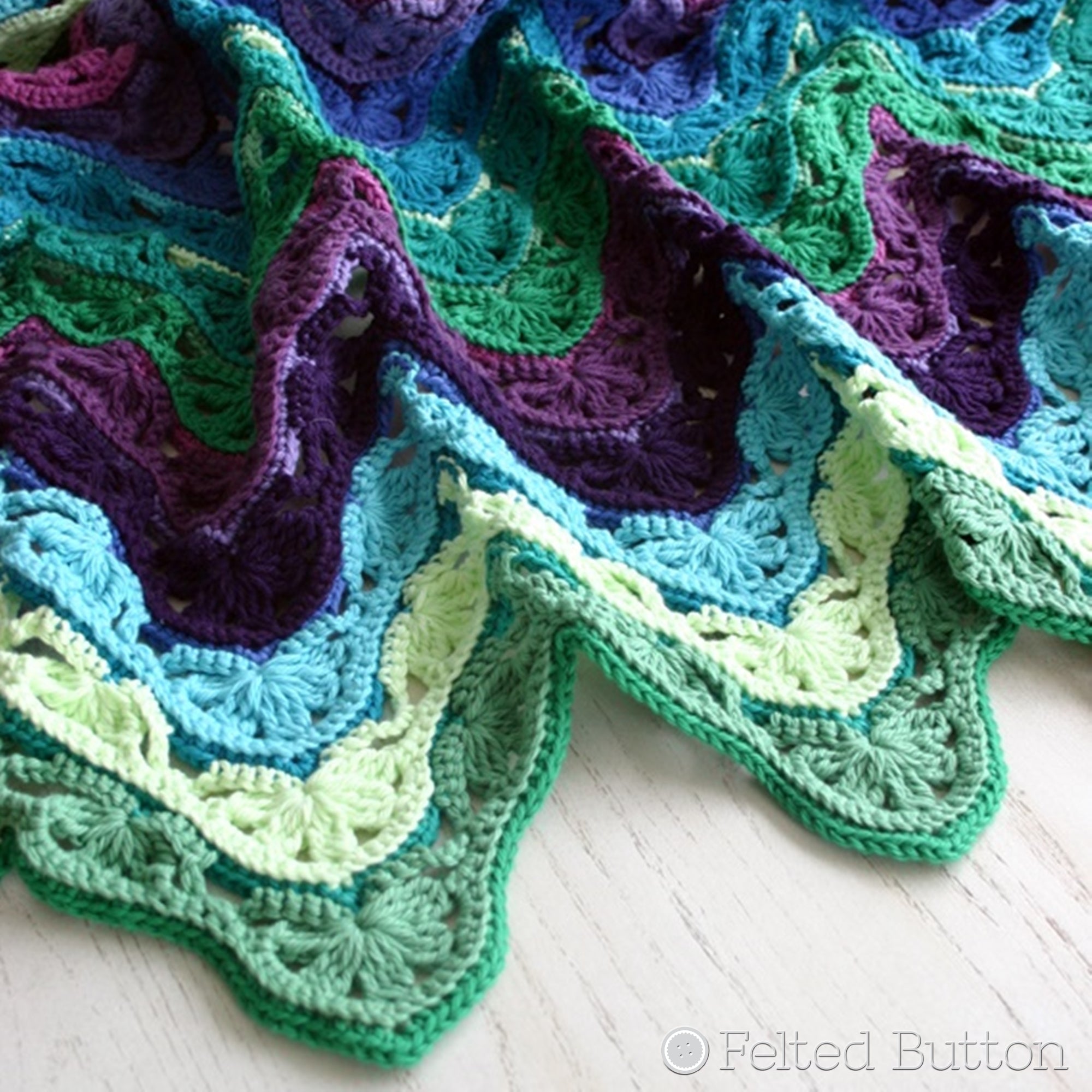 Brighton Blanket | Crochet Pattern | Felted Button