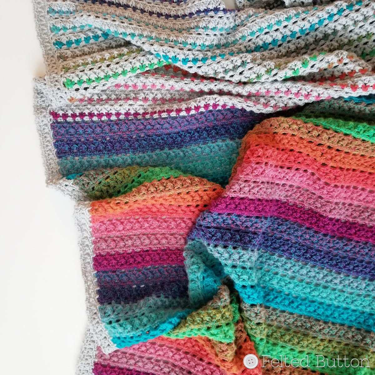 Elan Blanket | Crochet Pattern | Felted Button