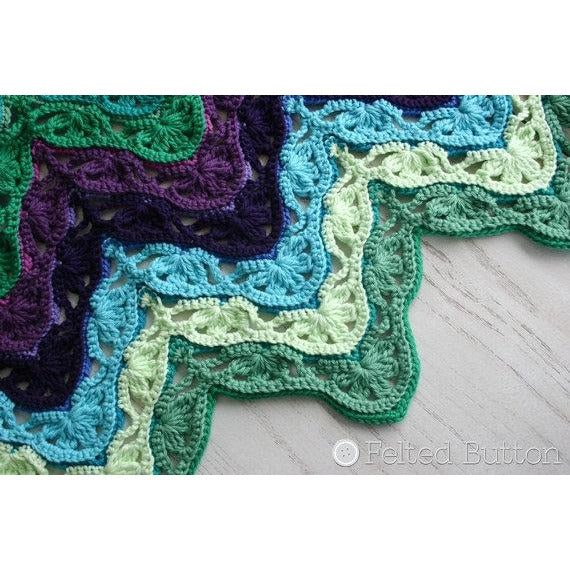 Brighton Blanket | Crochet Pattern | Felted Button
