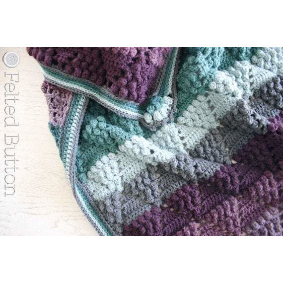 Vintage Vineyard Blanket | Crochet Pattern | Felted Button